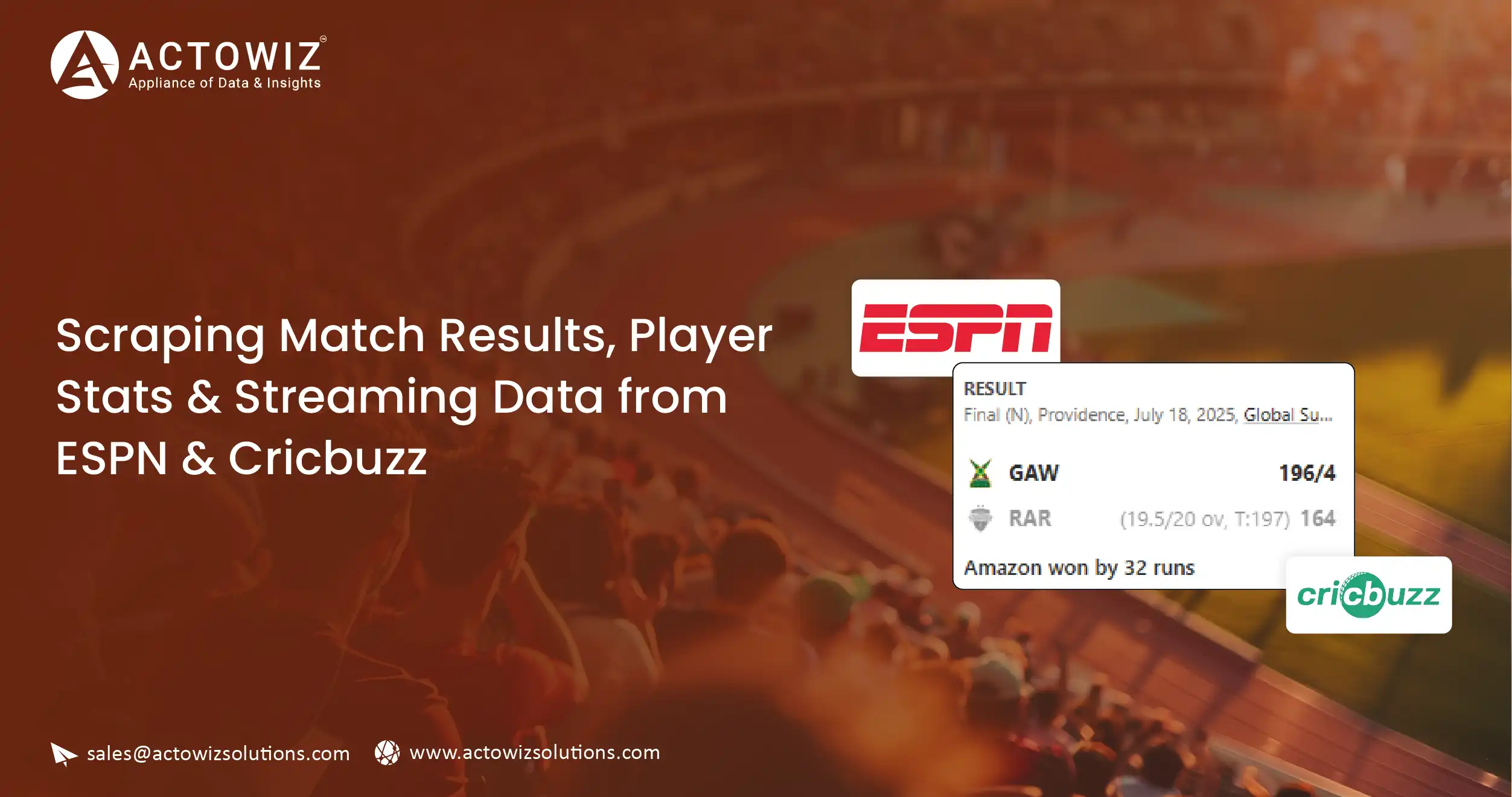 Live Sports Data Scraping from ESPN & Cricbuzz