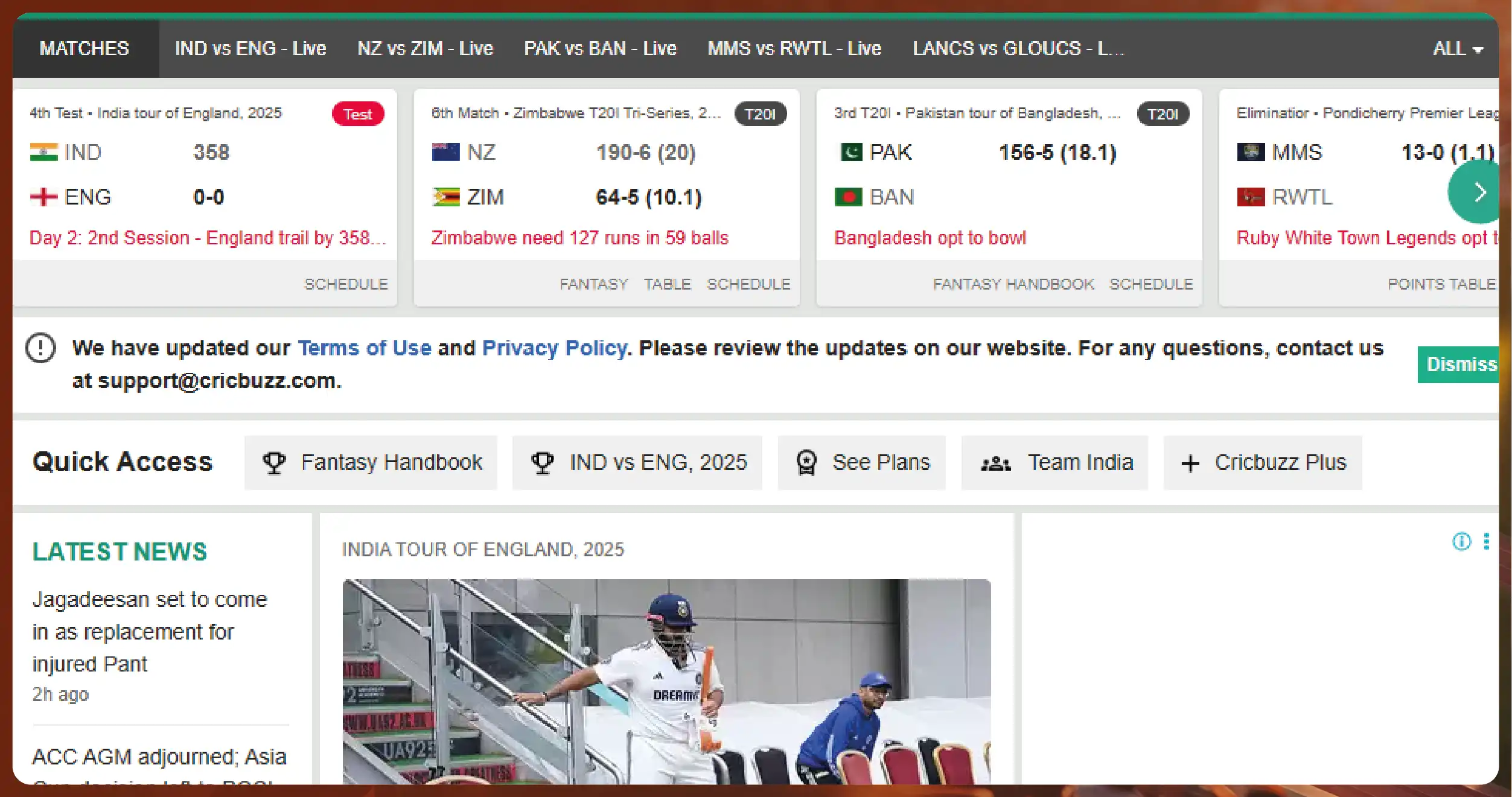 Live Sports Data Scraping from ESPN & Cricbuzz