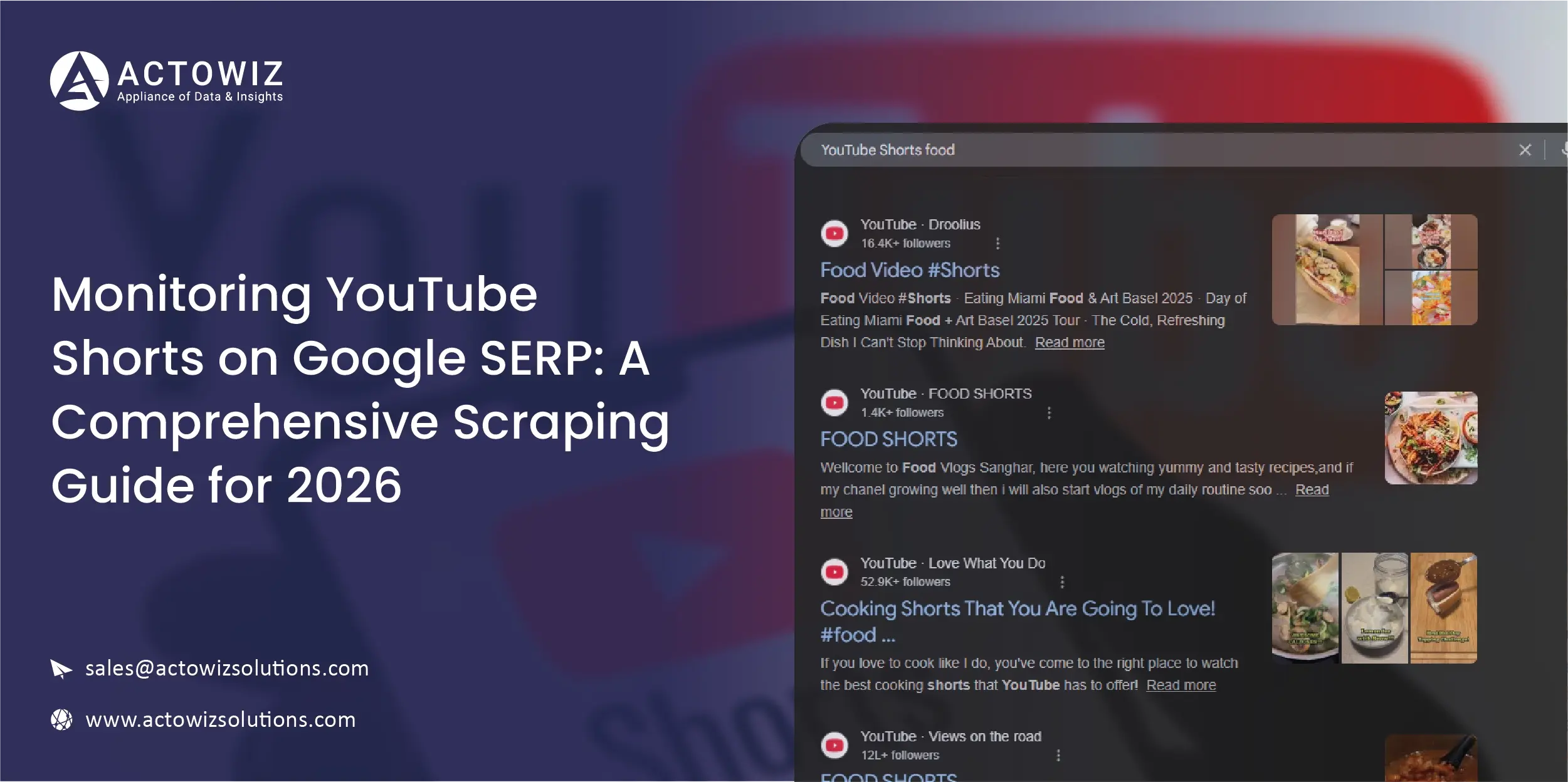 Scrape YouTube Shorts Results from Google SERP | Actowiz Solutions